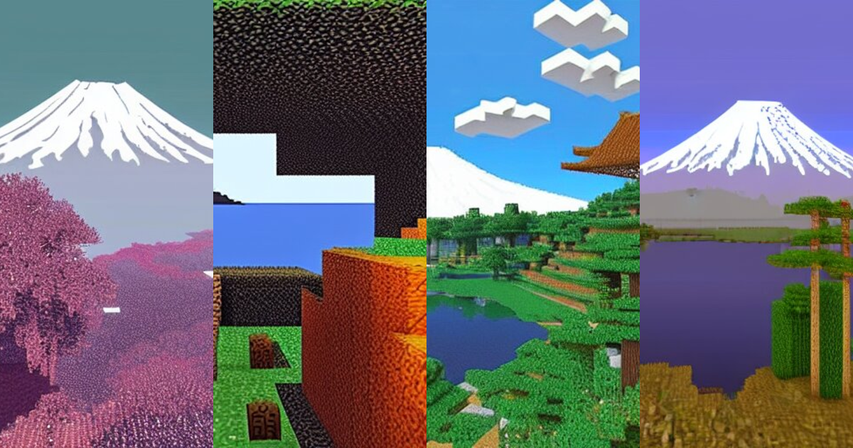 Lexica - Mt fuji in japan recreated in minecraft, video game art ...