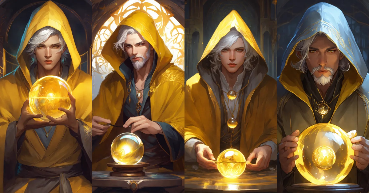 Lexica - Hooded young male mage future seer witch adivination room ...