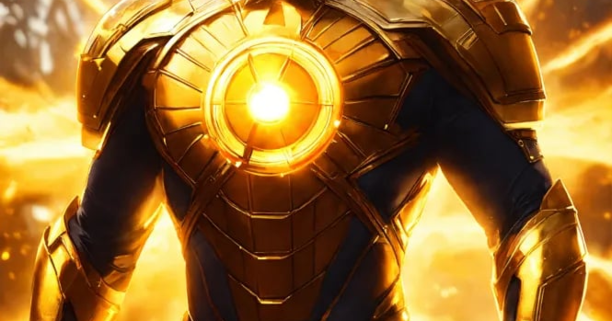 Lexica - Marvel style Name Solaris Costume A suit made of golden metal ...