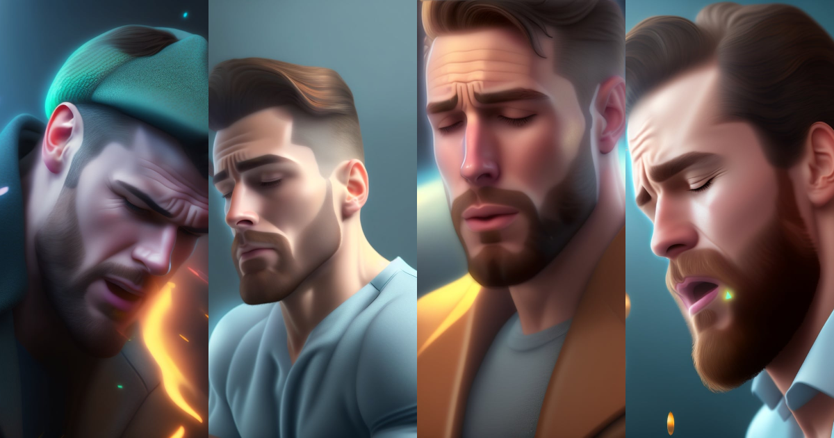 Lexica - Man in pain,crying for help,sinking into sadness,realistic 8k