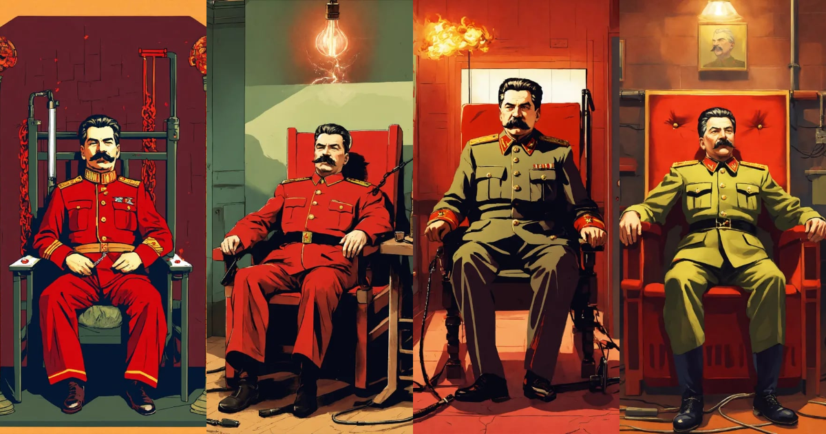 Lexica - Illustration Stalin dead in the electric chair