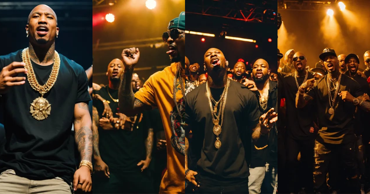 Lexica - Full body shot black baldheaded guys rap group "Onyx", Fredro ...