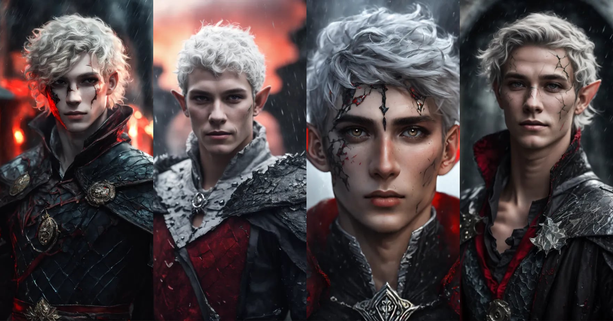 Lexica - Fantasy portrait of a ash-grey skinned elf, masculine ...