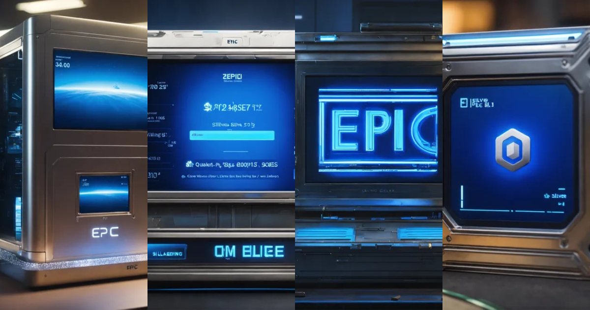 Lexica - Epic blue display with silver loading screen, unreadebale ...