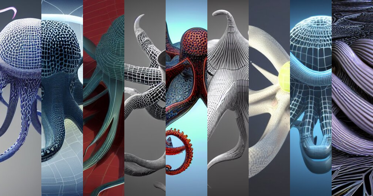 Lexica - Complex floating abstract 3 d object in frontal view, ultra ...