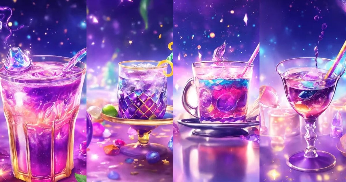 Lexica - Magical vibrant wizard drink, photorealistic