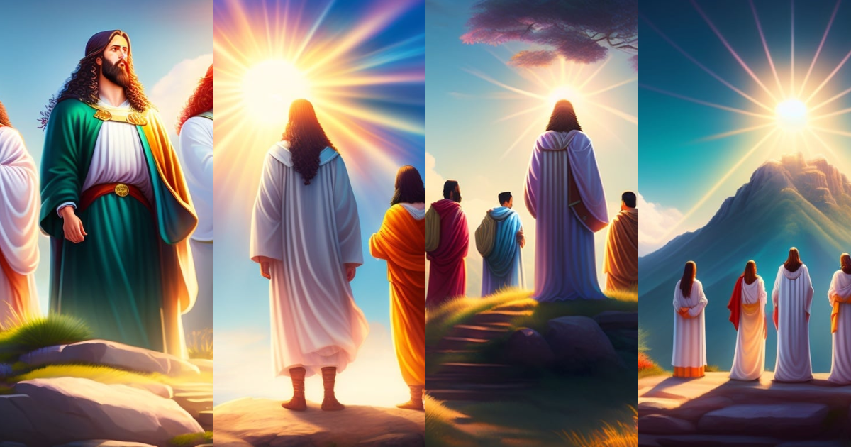 Lexica - Image realistic of christ with his disciples on top of the ...