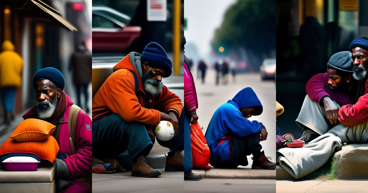 Lexica - Color picture of homeless superstars