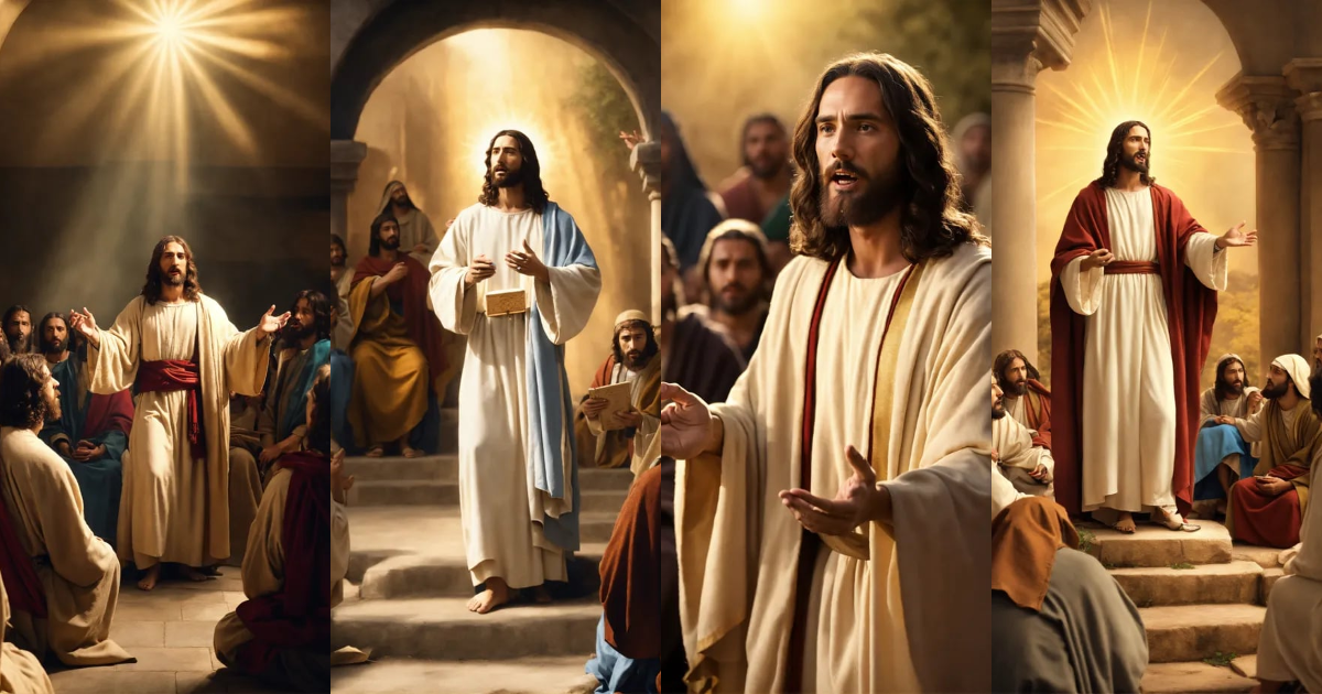 Lexica - Jesus preaching. Photographic. Ultra realistic.