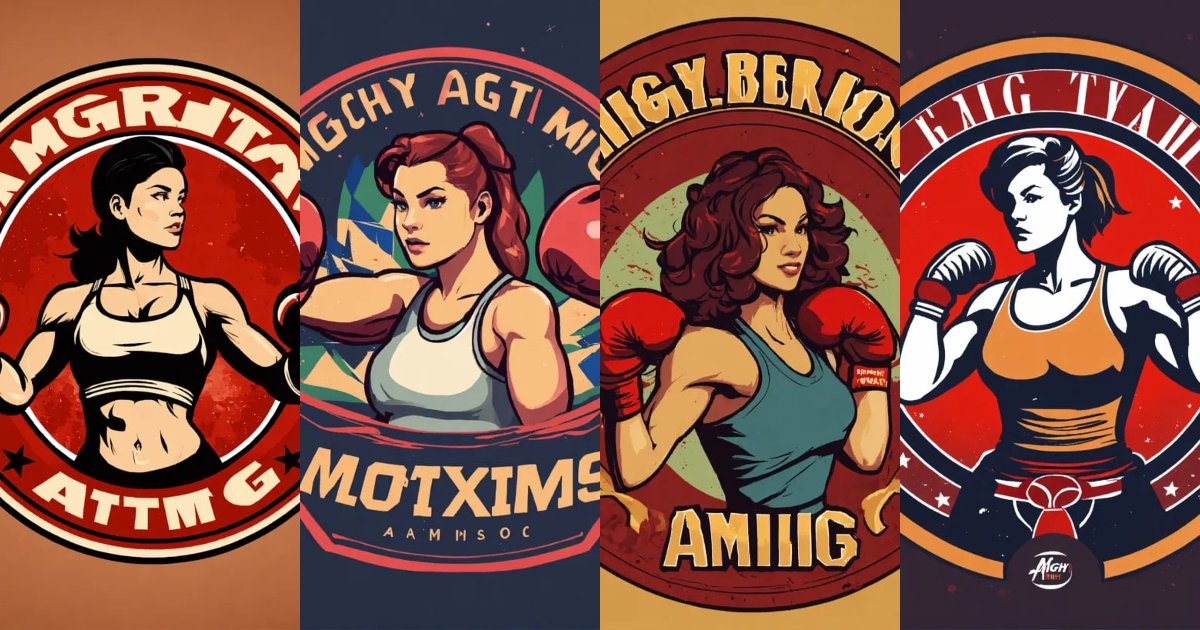 Lexica - Simple logo for a show about women boxing called "Mighty Atoms"