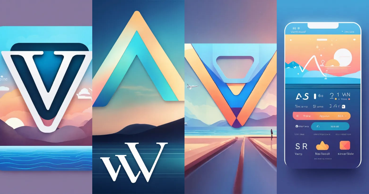 Lexica - Icon of an app (made for traveling) with a "V" in front and a ...