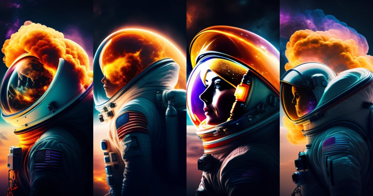 Lexica - Space, astronaut on the moon, earth exploding, 4k