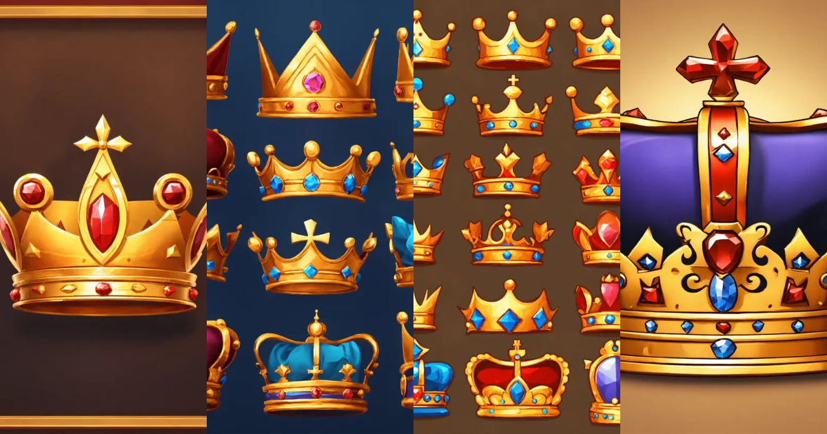 Lexica - 2d crown icon for game, single crown