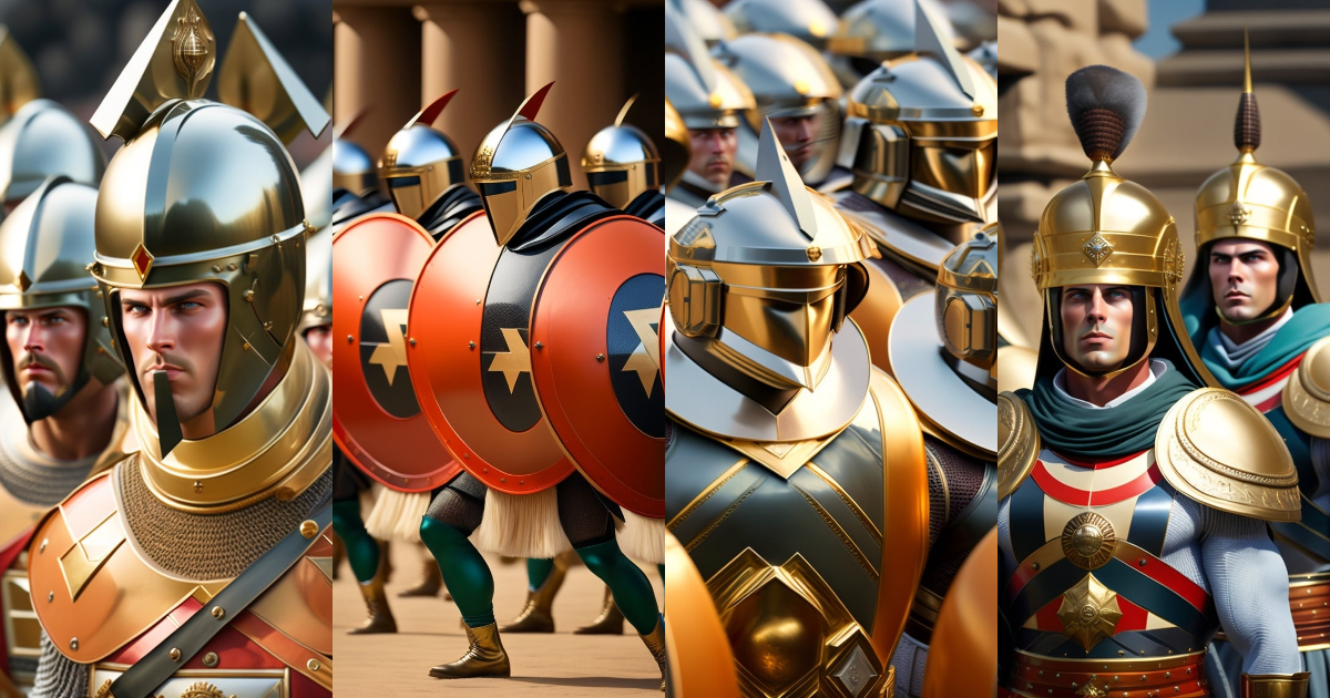 Lexica - Spartans in formation, shields raised