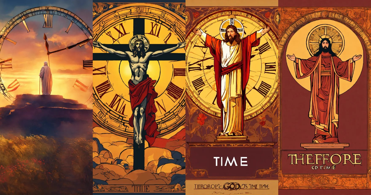 Lexica - Therefore, God's time, Kairós, Christian, Jesus Christ, vector