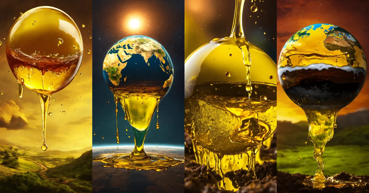 Lexica - Cooking oil dripping onto the planet