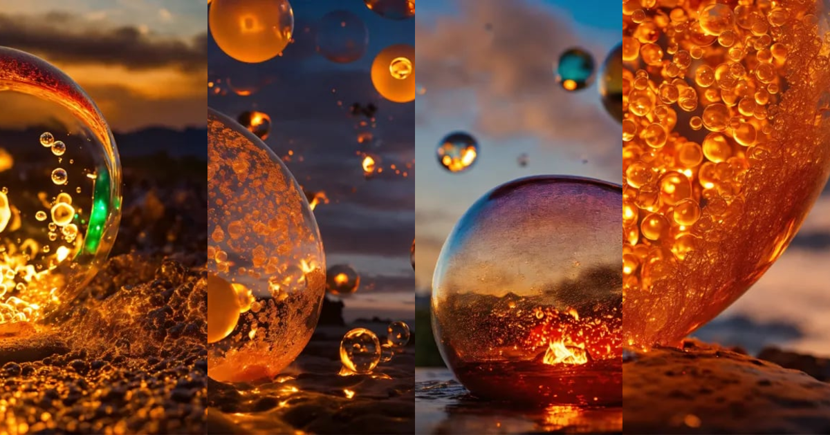 Lexica - Bubbles made from molten glass, lava bubbles, burning bubbles ...