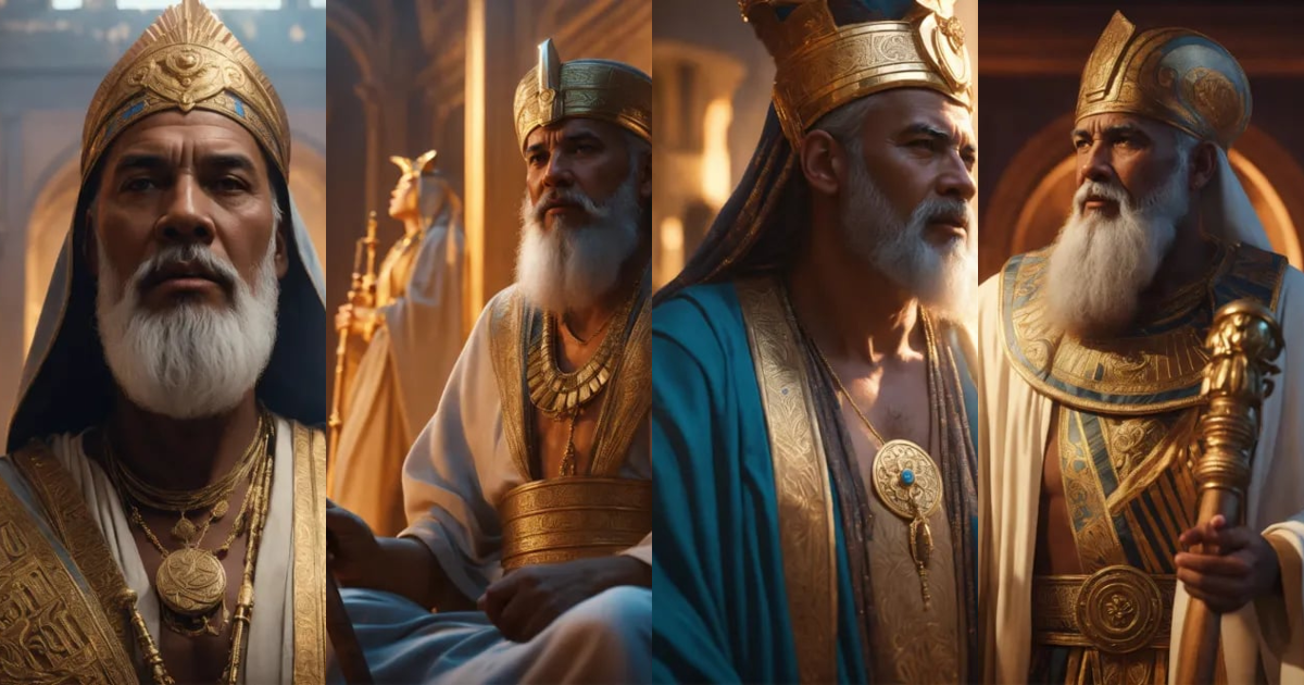 Lexica - Old Moses with his wooden staff, Hebrew robes, speaking in ...