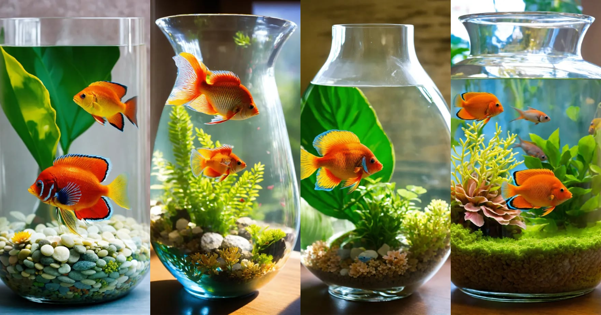 Lexica - See-through vase with tropical fish inside