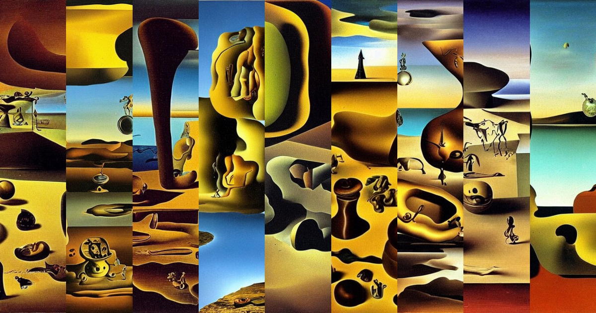 Lexica - Random objects in a surreal environment by salvador dali