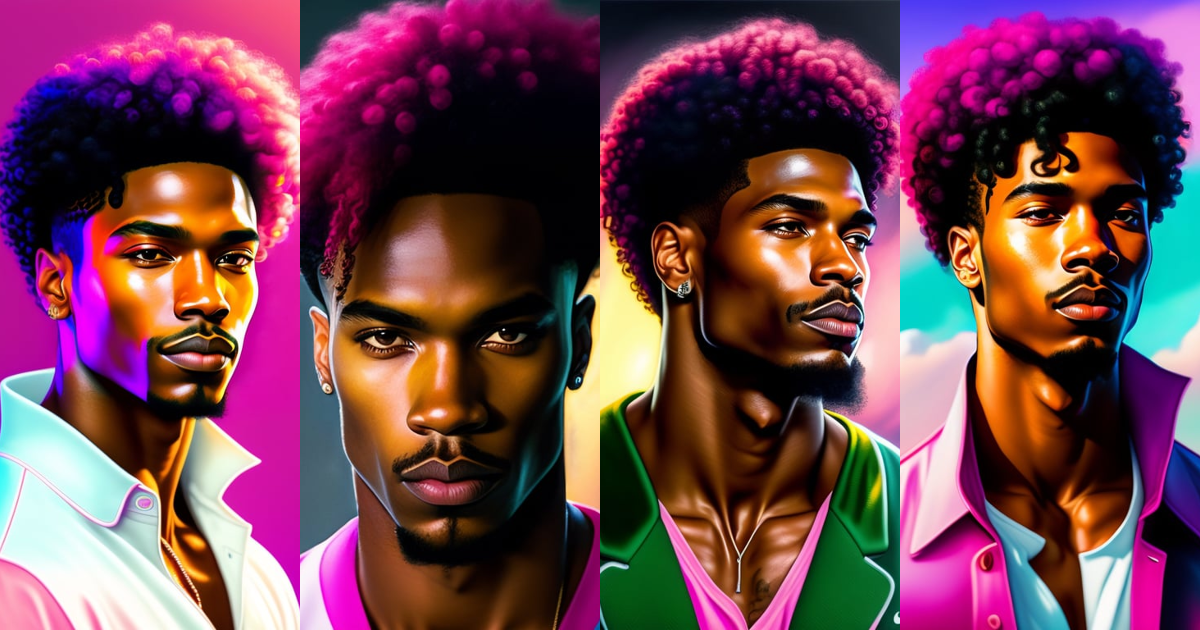 Lexica - Https://s.mj.run/EXJ1id91j94 drawing of man in a pink shirt ...