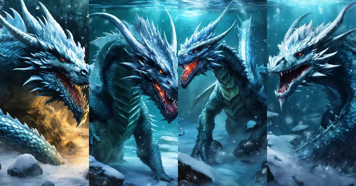 Lexica - Frost dragon in cold water, icy and snowy, dnd, fantasy ...