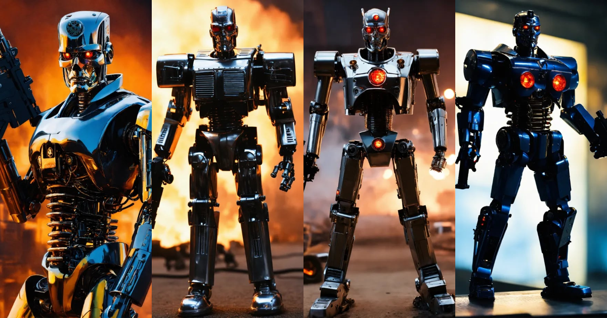 Lexica - Terminator t1000 metal robot with gun