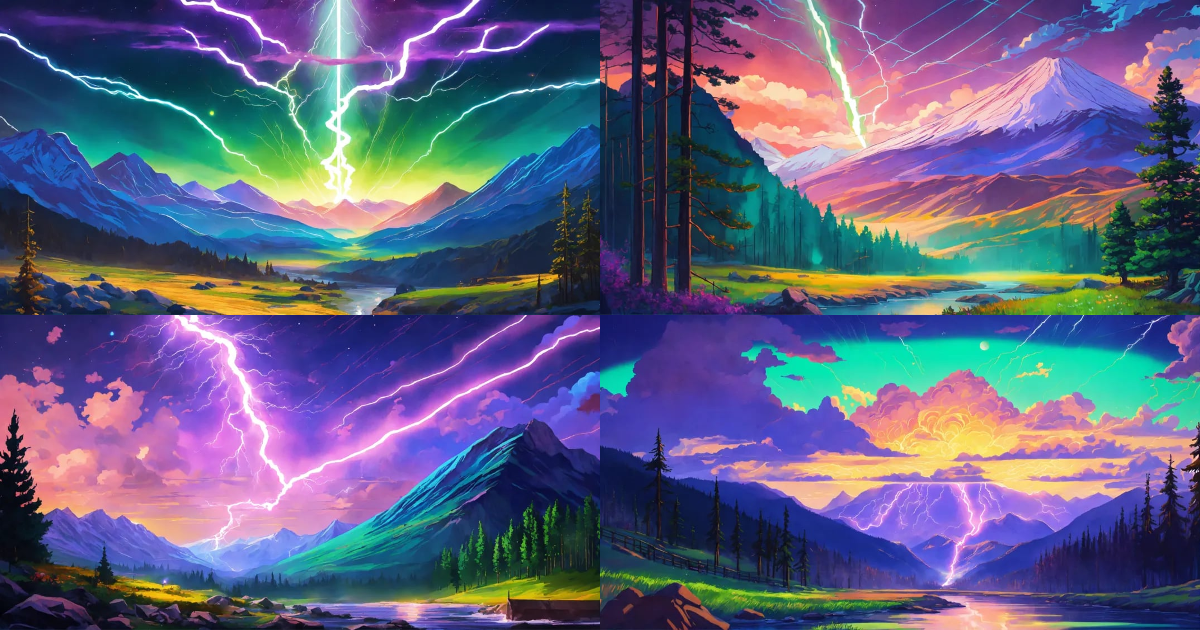 Lexica - Calm peaceful landscape ,lightning , electrical discharges ...