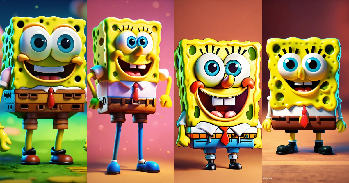 Lexica - A cute SpongeBob ,full body image of cute ,realistic, vivid ...