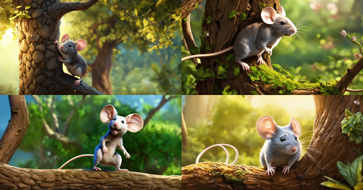 Lexica - "mouse climb on tree." 3D pictures, storybook illustration ...