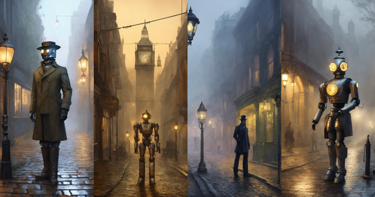 Lexica - Victorian futuristic robot android detective ,robotic suite ...