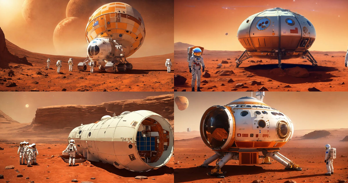 Lexica - Descent Module Of Interplanetary Space Station And Astronauts ...