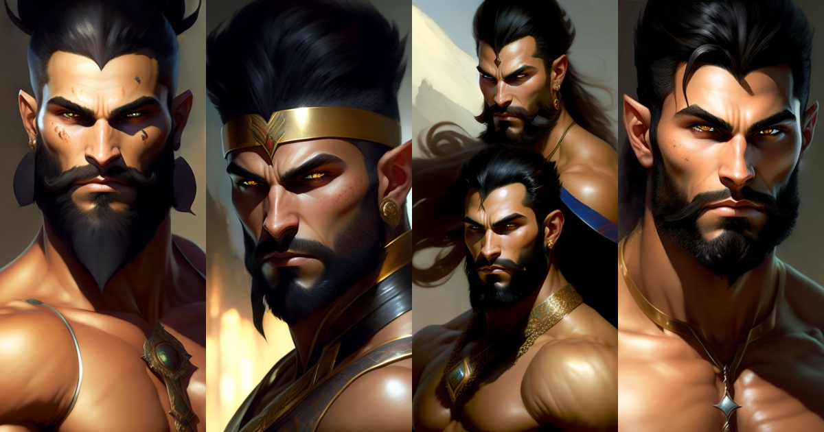 Lexica - Human berserker man with pointed ears, olive skin colour ...