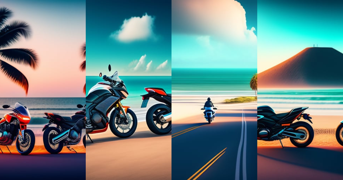 Lexica - Two motocyclists in Ocean Drive, Ultra hd! realistic, chrome ...