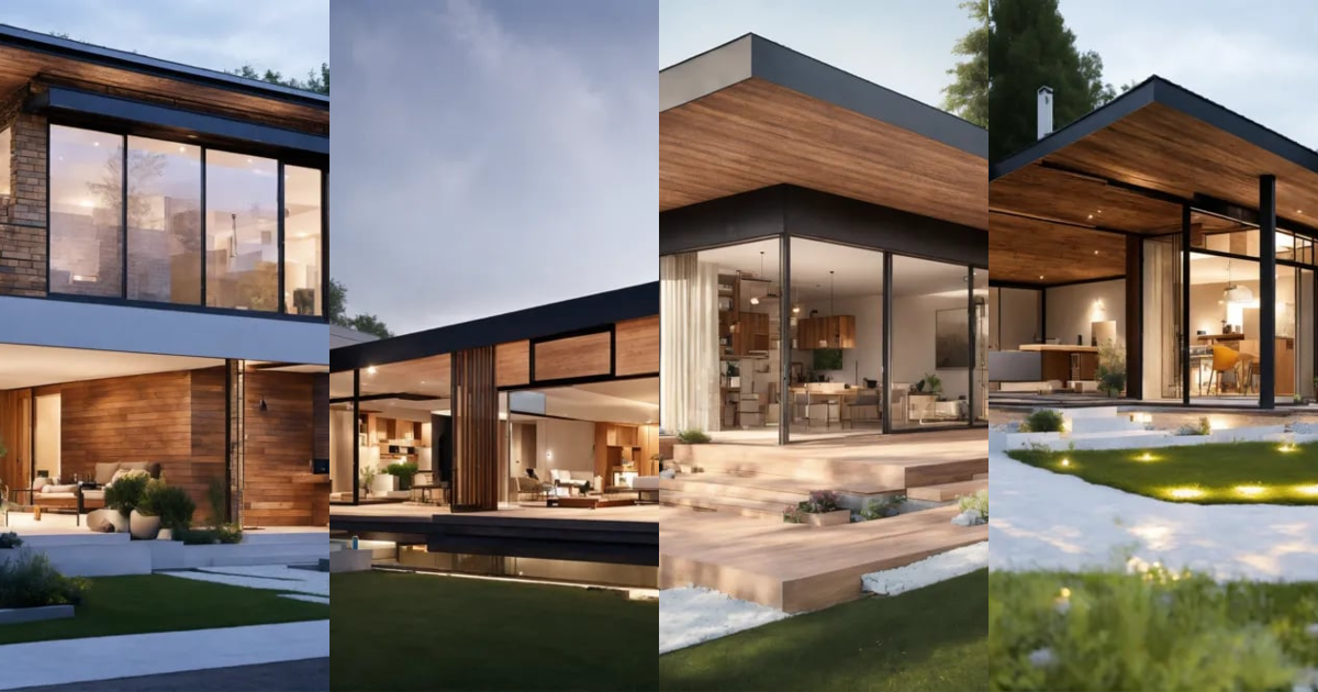Lexica - Modern house architecture design in masonry and wood, single ...