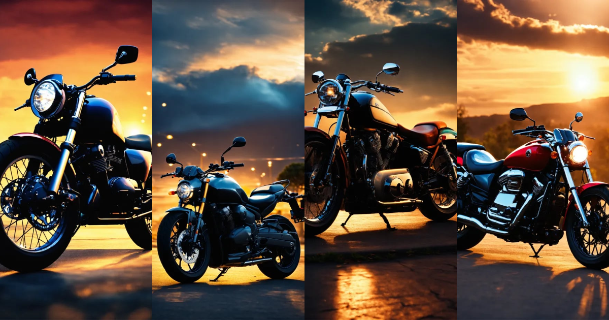 Lexica - Motorcycle realistic on dramatic background backlit