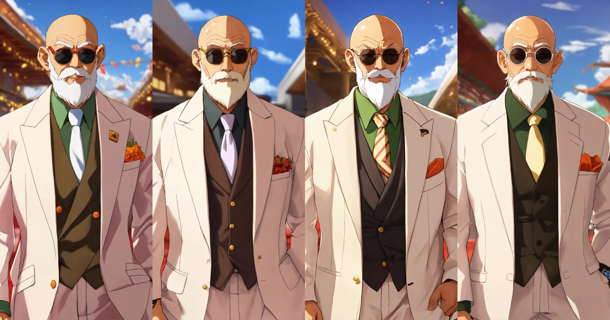 Lexica - Master roshi in a high class suit and tie for the red carpet ...