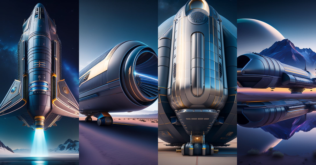 Lexica - A horizontal gray spaceship with numerous intricate pipes ...