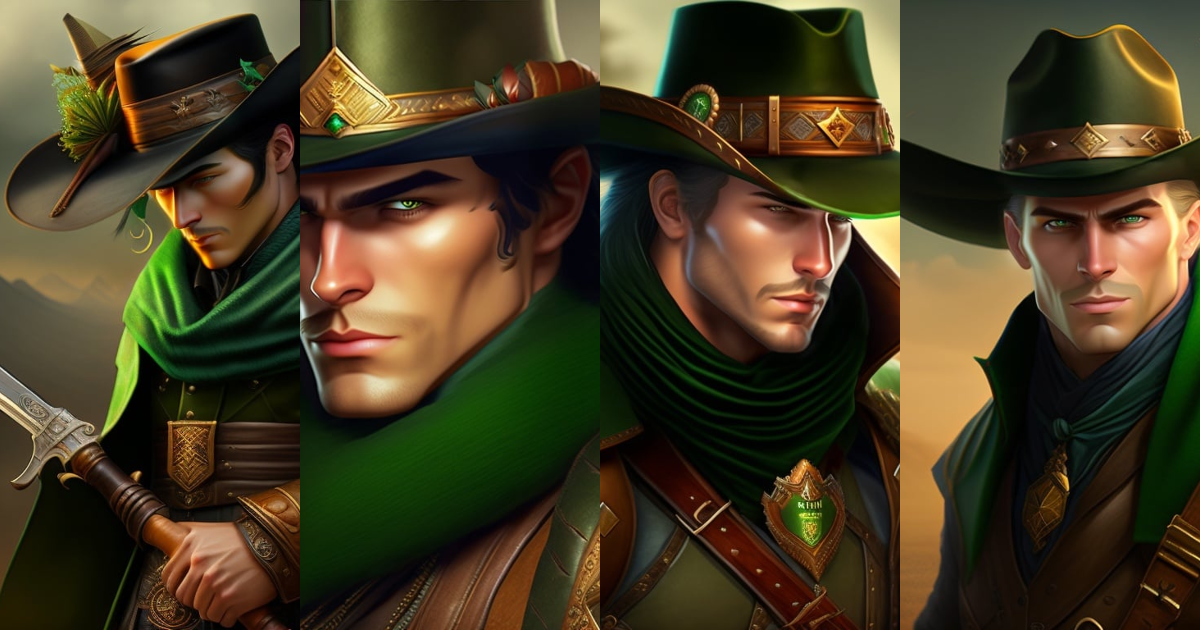 Lexica - Wild west, dark green assassin, hidden blade, cowboy duel, reality
