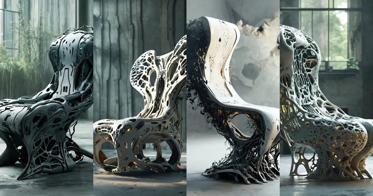 Lexica - Visual of a future biomimetic chair representing the fusion ...