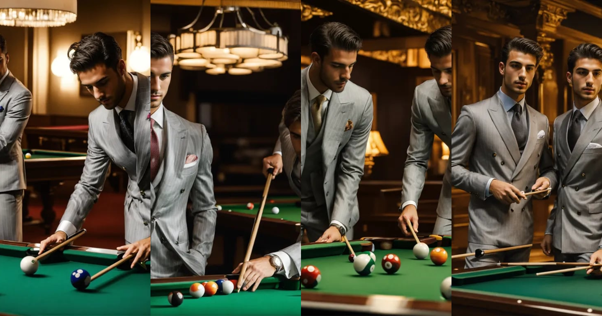 Lexica - Two young Italian male sportsmen in light grey satin pinstripe ...