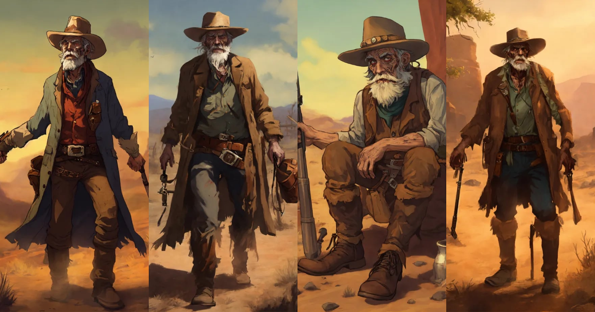 Lexica - An elderly wild west prospector. He is an undead walking ...