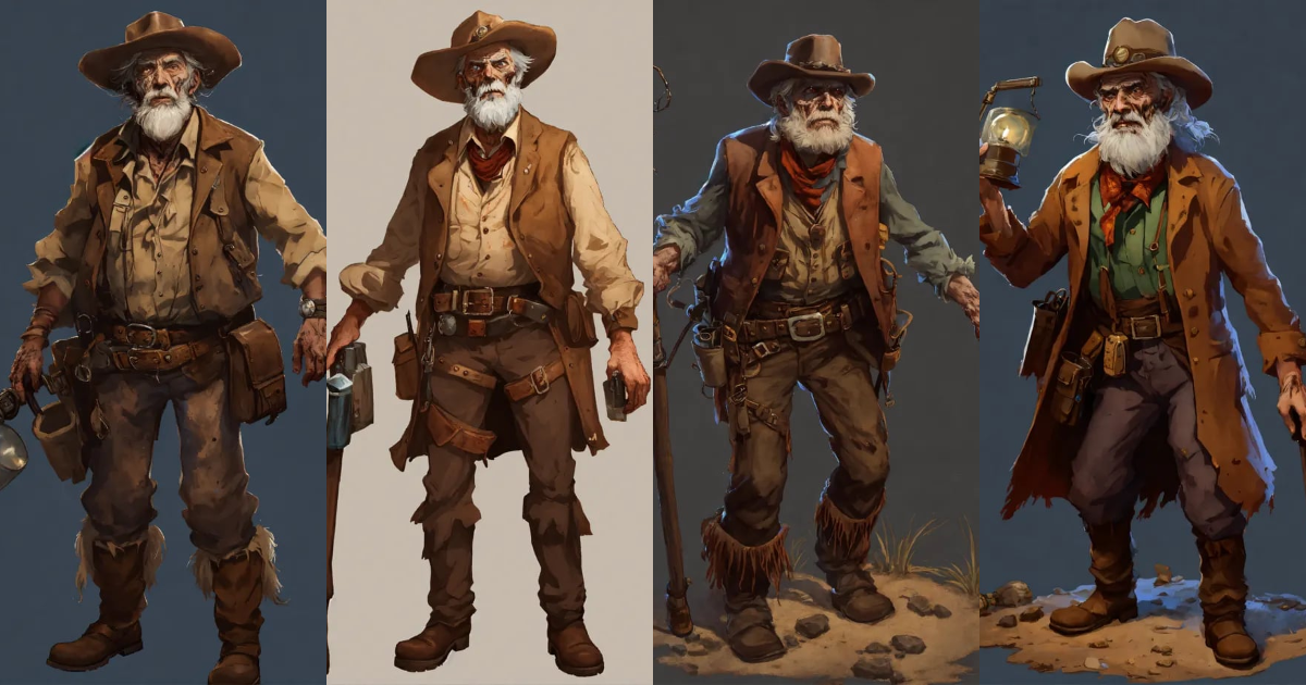 Lexica - An elderly wild west prospector. He is an undead walking ...