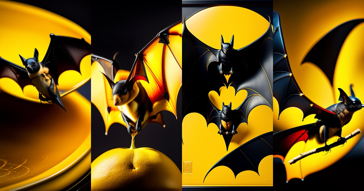 Lexica - Bat with spread wings holding in its claws the inscription veit yellow