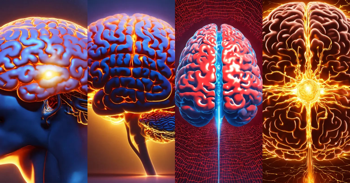 Lexica - A brain with a ripple effect of light radiating out from the ...