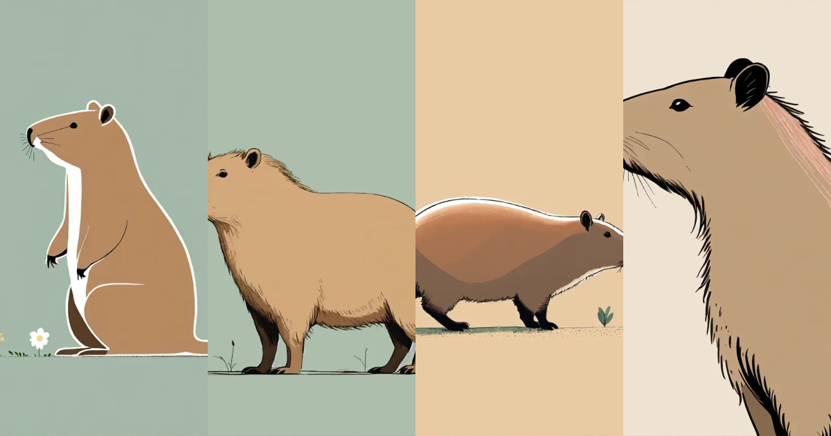 Lexica - A cute minimalistic simple capybara side profile, in the style ...