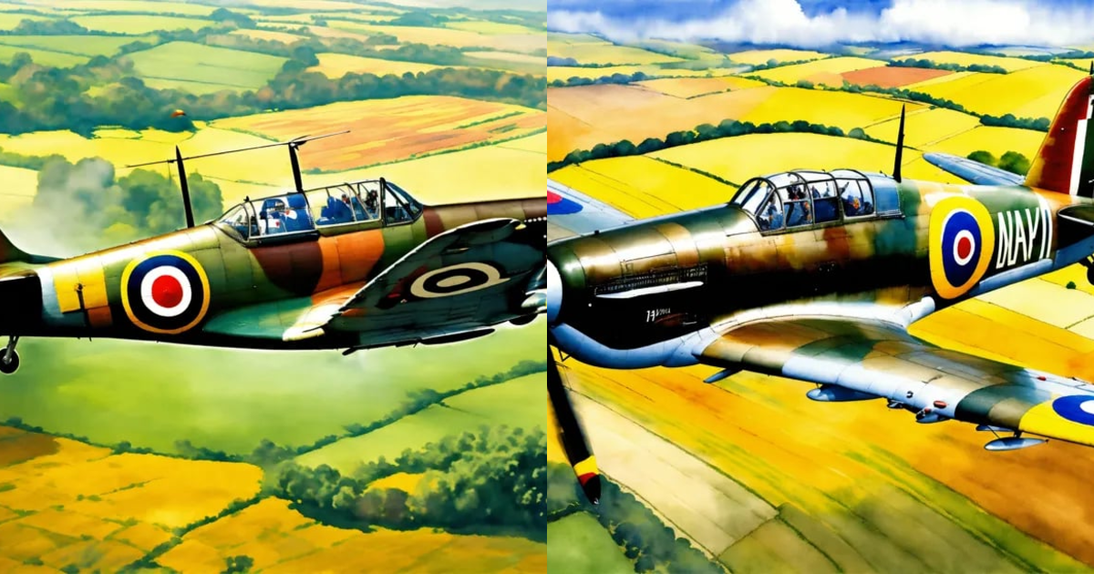 Lexica - A WW2 British Hawker Hurricane, flying in the clouds above ...