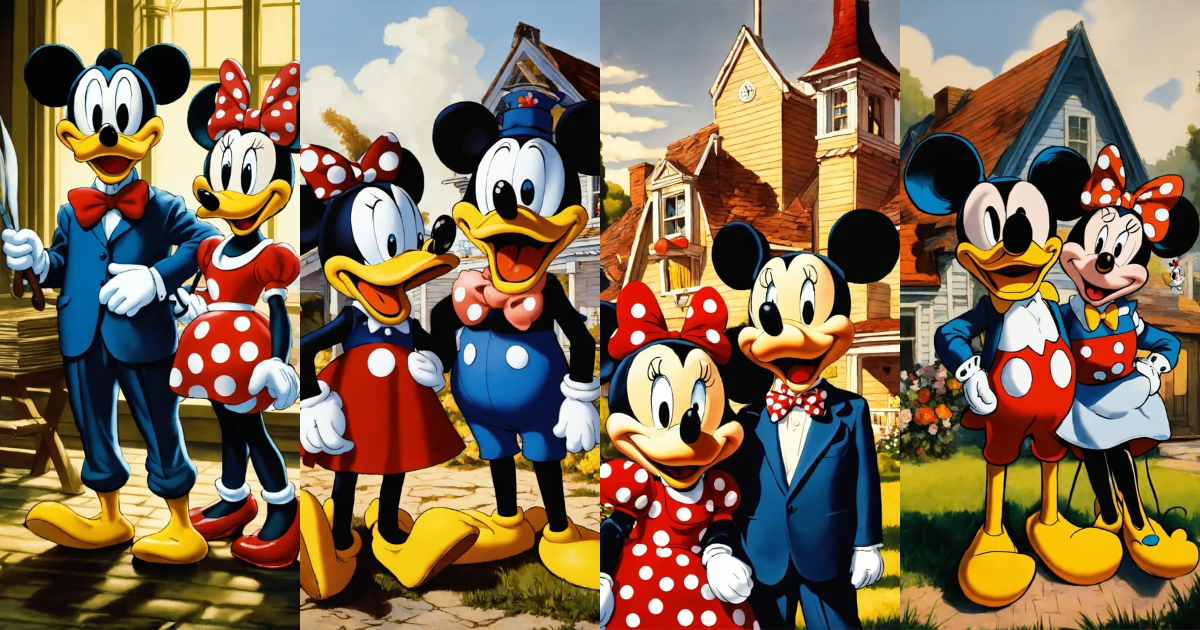 Lexica - "American Gothic by Carl Barks Donald Duck and Minnie Mouse"