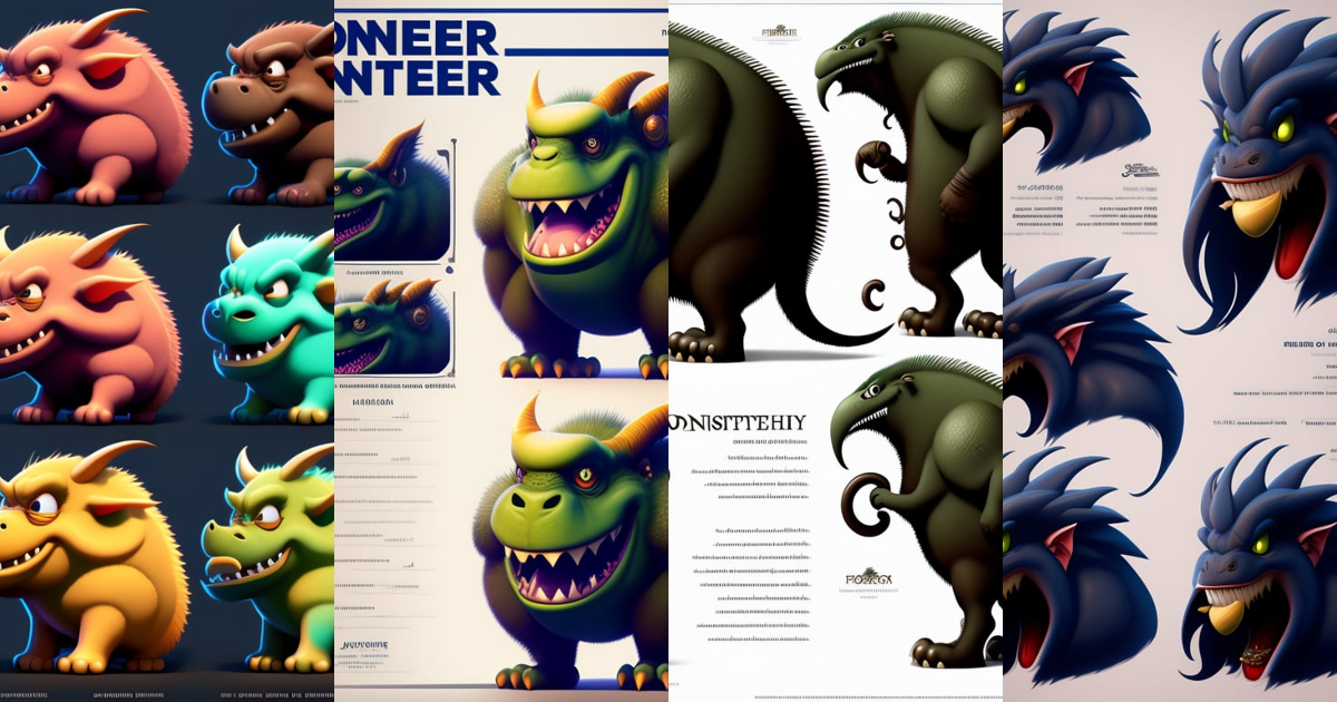 Lexica - Monster model sheet