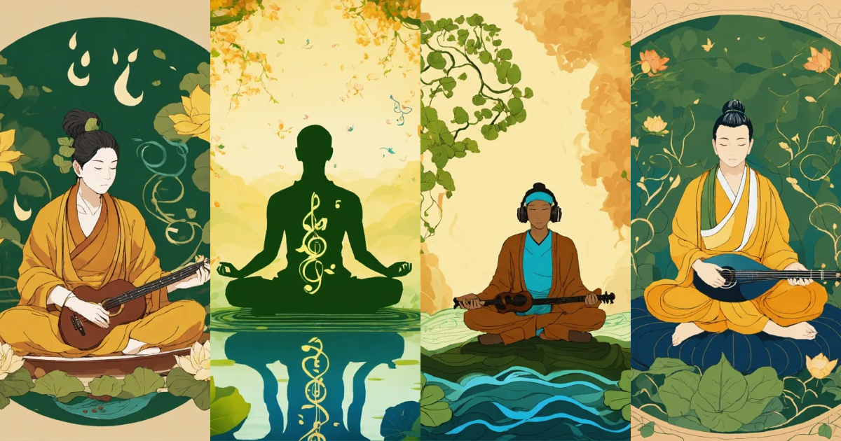 Lexica - A musician meditating in a Japanese stylied wave of zen with ...